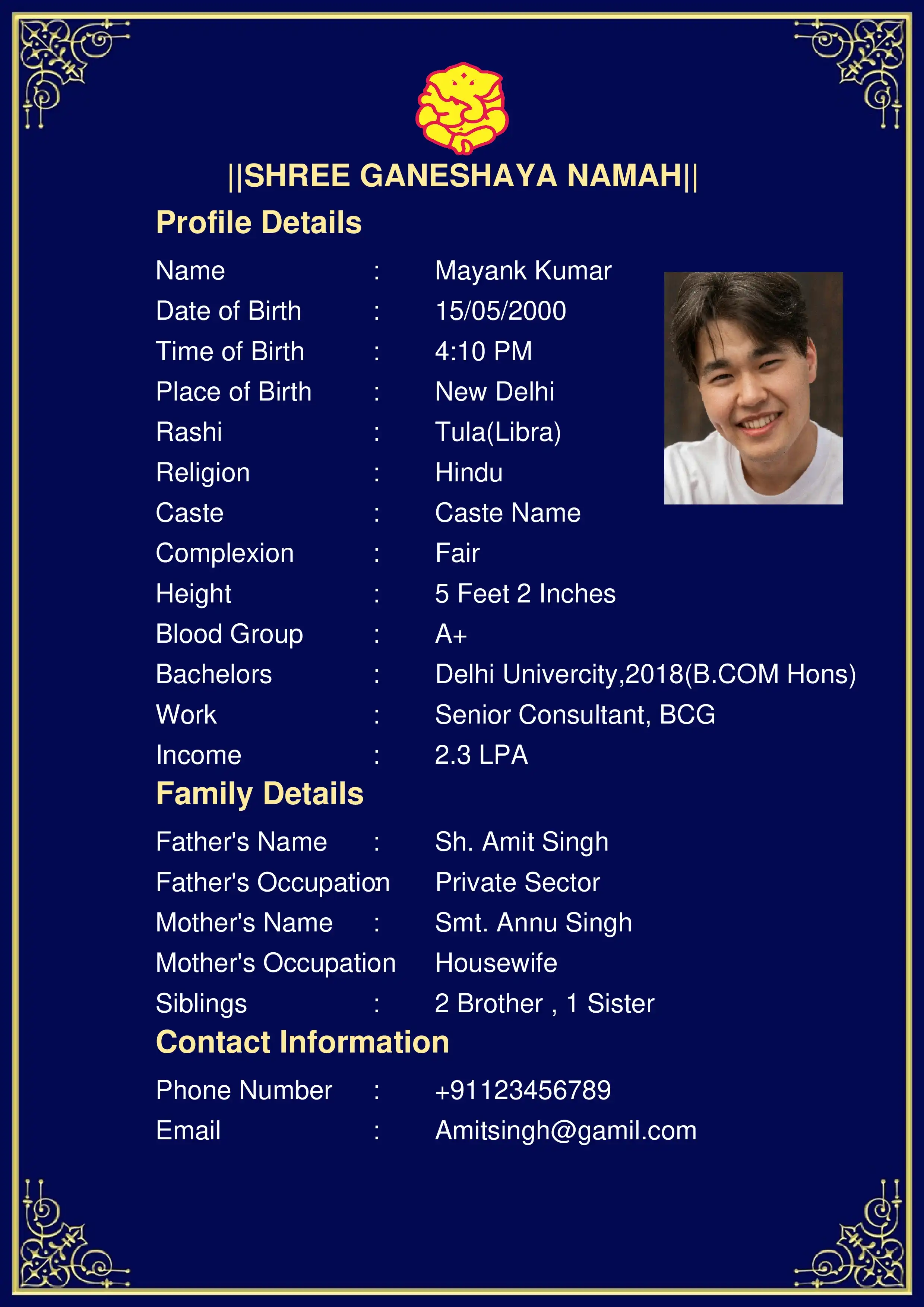 Online Biodata Maker for Marriage - Create Free Matrimonial Biodata PDF